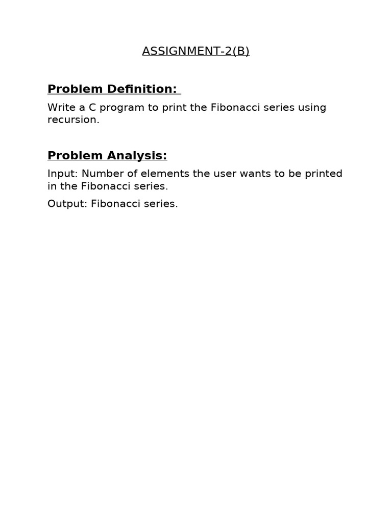 Fibonacci Series in C Using Recursion | PDF | Technology & Engineering