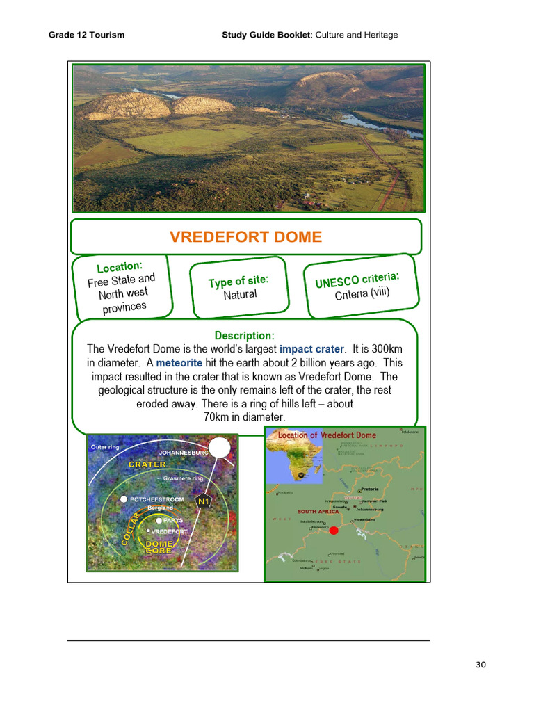 World Heritage Sites Info - Vredefort Dome | PDF