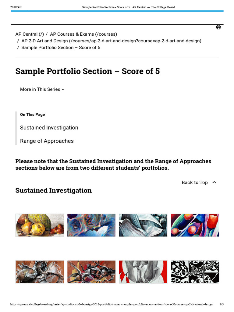 Sample Portfolio Section - Score of 5 | PDF | Composition (Visual Arts)