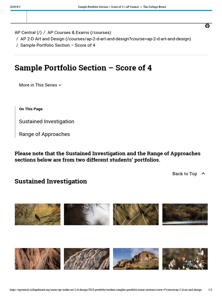 Sample Portfolio Section – Score of 4 | PDF | Composition (Visual Arts ...