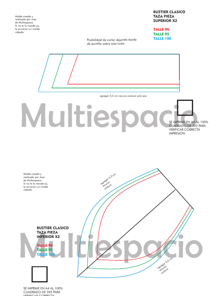 Molde Bustier Clásico Talles 90-100 | PDF