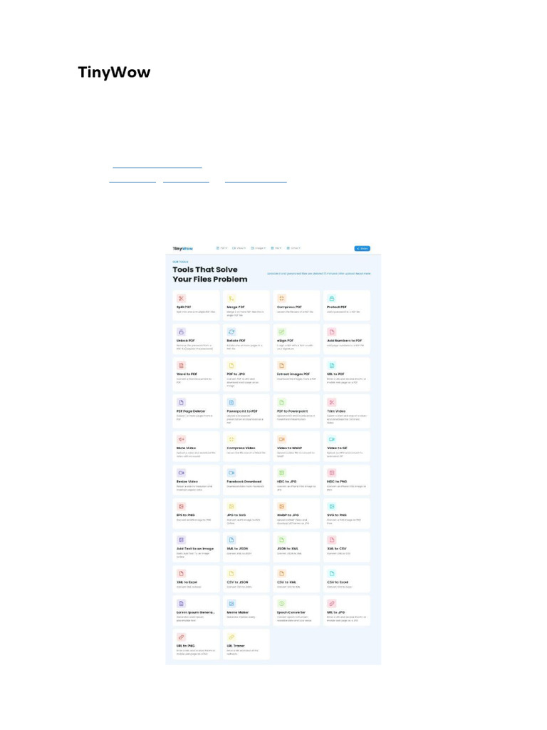 Manual de TinyWow | PDF | Json | Microsoft PowerPoint