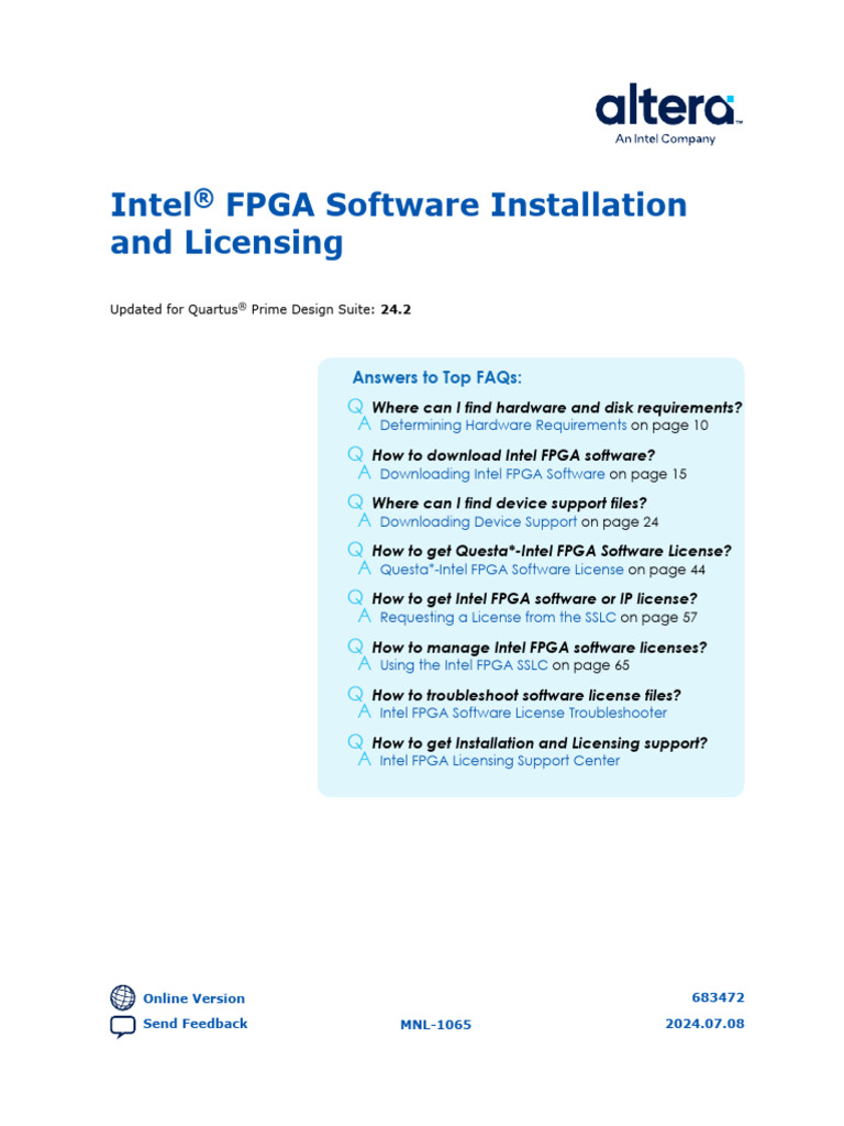 Quartus - Install 683472 821877 | PDF | Field Programmable Gate Array | System On A Chip