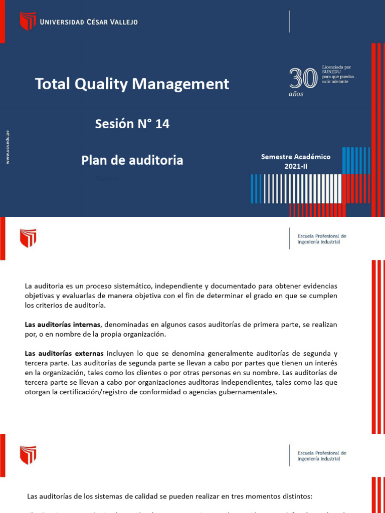 Sesion 14 | PDF | Auditoría | Calidad (comercial)