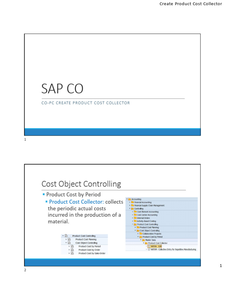 44 CO - PC Create Product Cost Collector | PDF | Computers