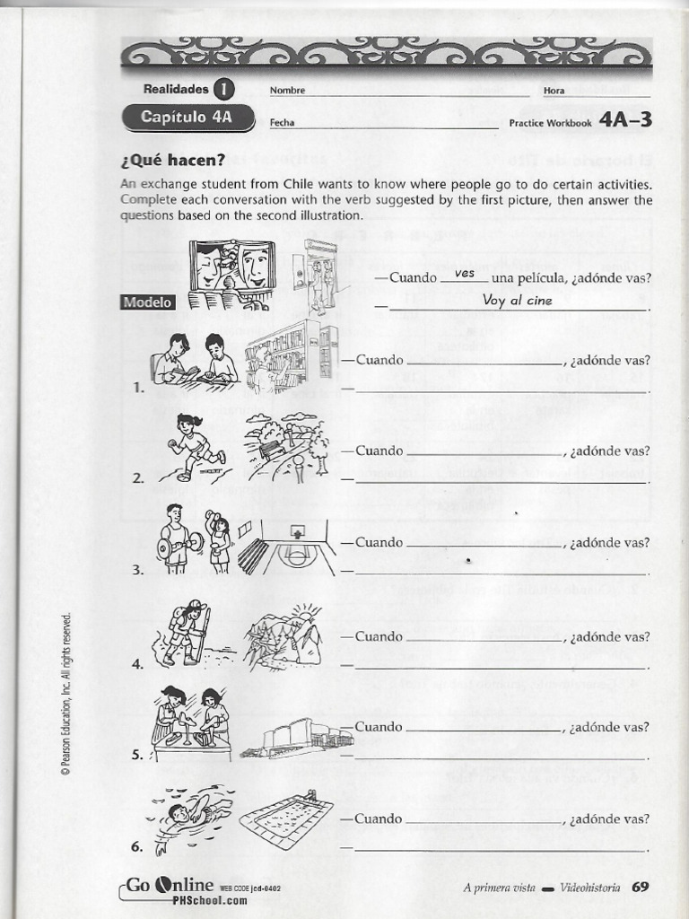 Spanish 2 - Practice Workbook P. 69 and P. 71 | PDF