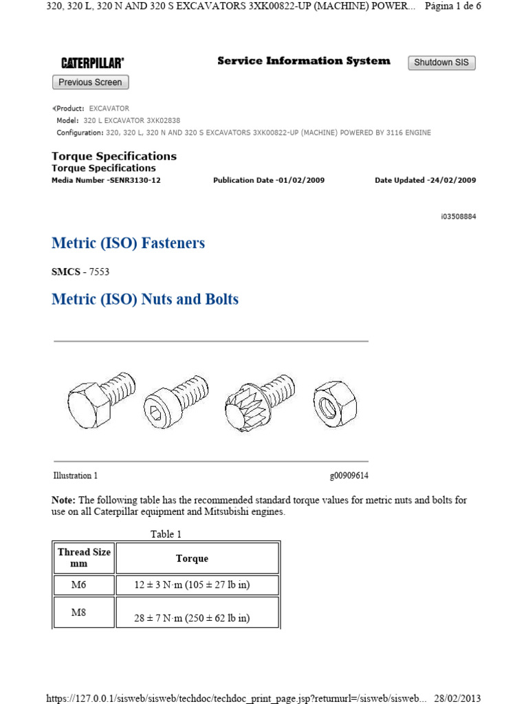 METRIC Torque Specifications METRIC | PDF | Screw | Metalworking
