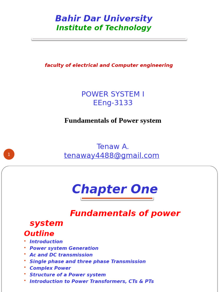 chapter one (Fundametals of power system) (1) | PDF | Nuclear Power | Power Station