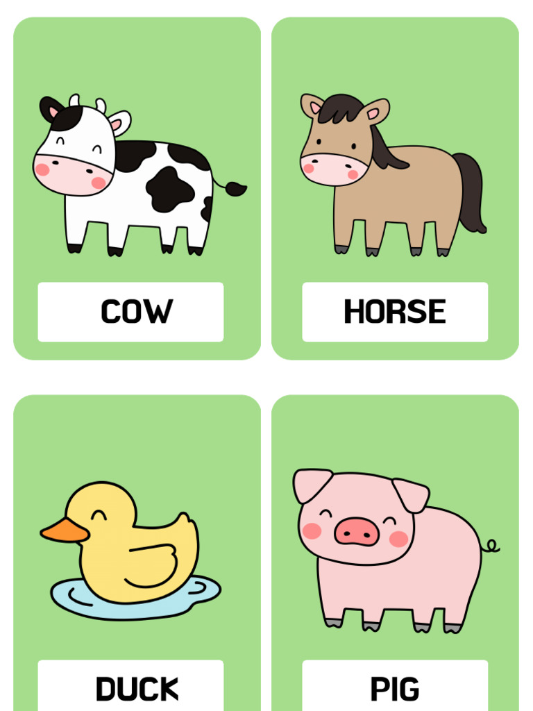 farm animals flashcards | PDF