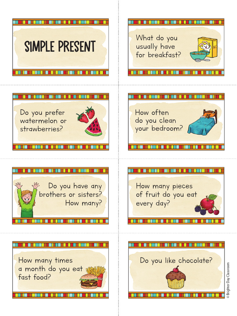 Simple Present Speaking Questions | PDF