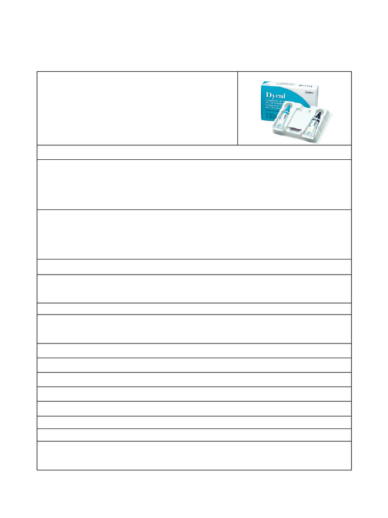 Dycal: Base y Liner en Odontología | PDF