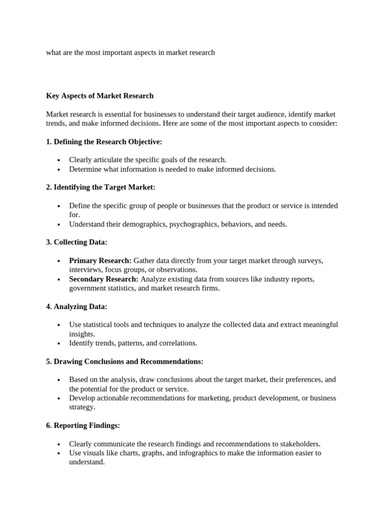 Key Aspects of Market Research Guide | PDF | Business
