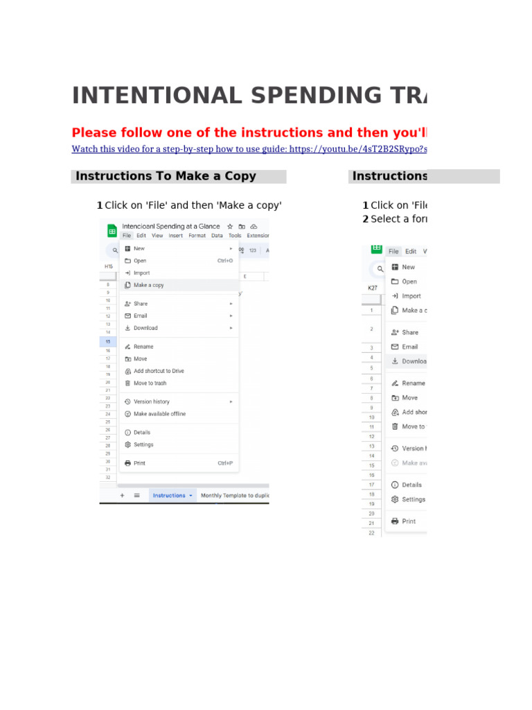 Intentional Spending Tracker Guide | PDF