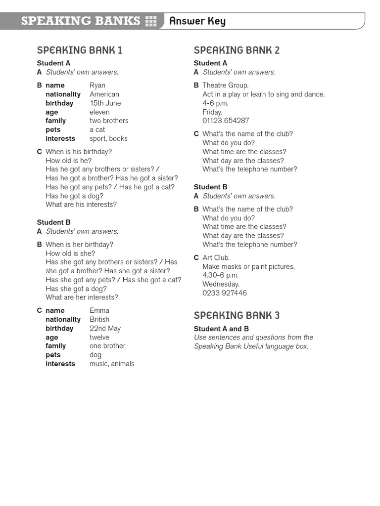 YSPCM1 - AK - Speaking - Banks | PDF