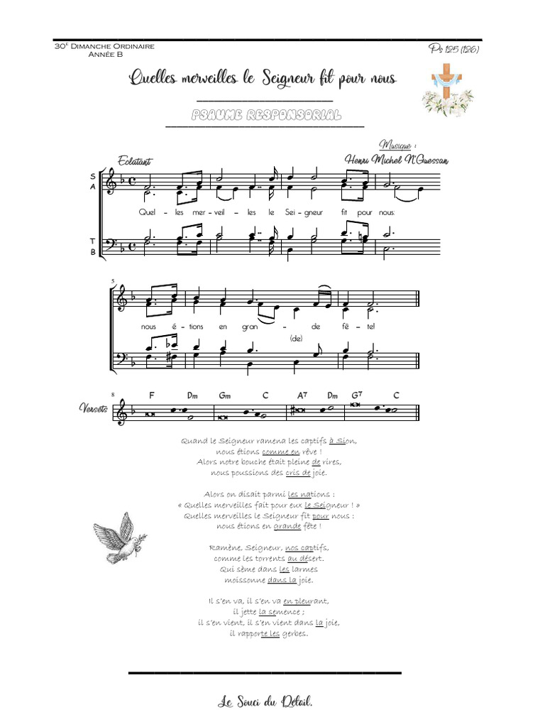 Merveilles du Seigneur en Psaume 125 | PDF | Psaumes