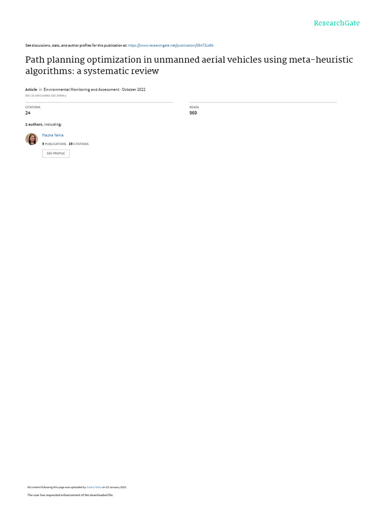 Path Planning Optimization In Unmanned Aerial Vehicles Pdf Unmanned Aerial Vehicle Genetic