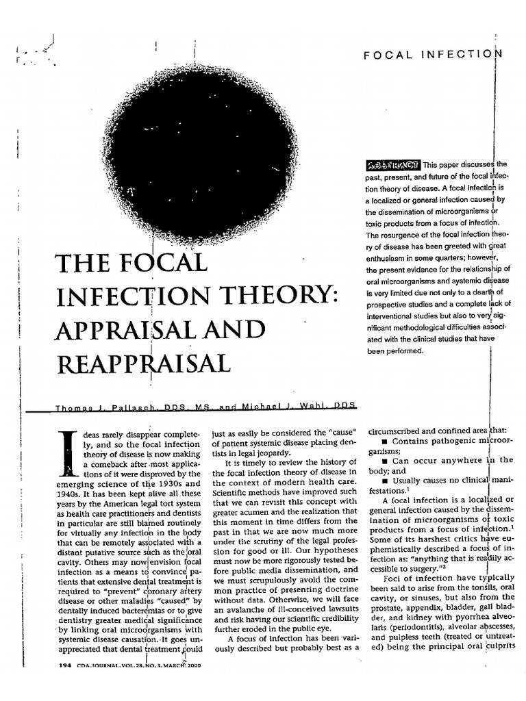 The Focal Infection Theory Appraisal and Reappraisal | PDF