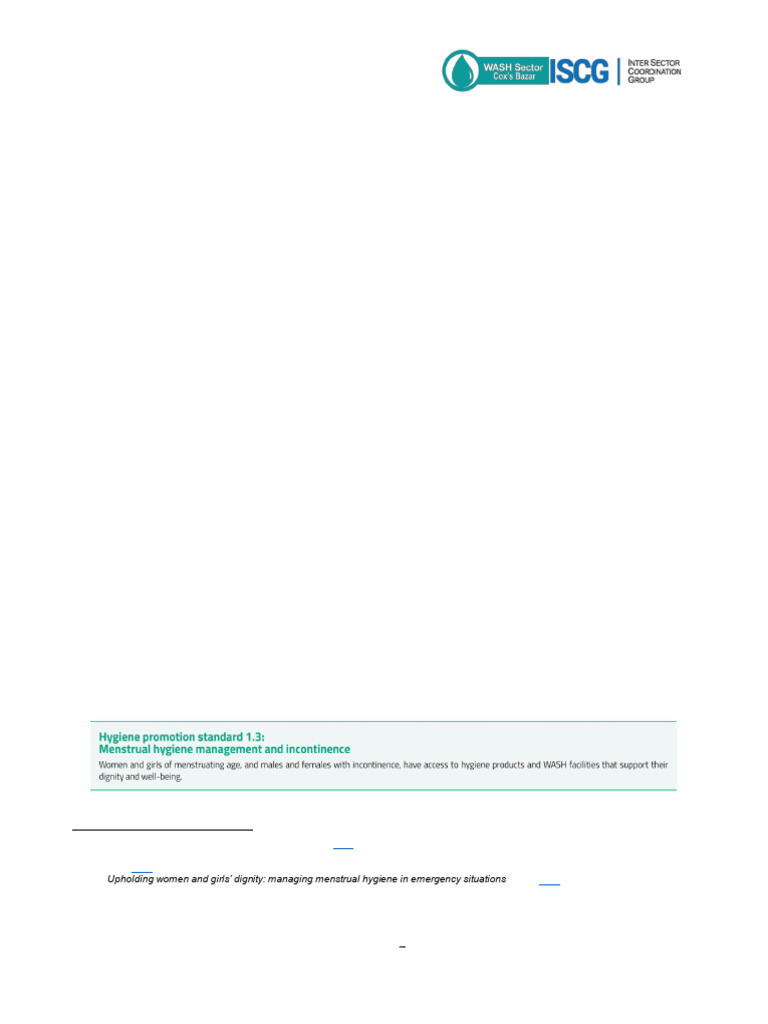 Advocacy note on MHM materials in 72 hours kits | PDF | Menstruation ...