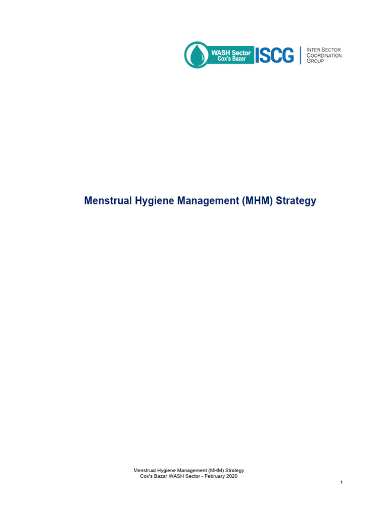 Menstrual Hygiene Management (MHM) Strategy - Feb - 2020 | PDF | Wash | Menstruation