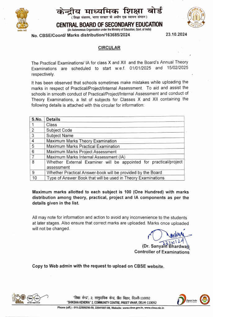 Circular Bifurcation of Marks STD X & Xii Board Examination 2025 | PDF | Languages Of Asia ...