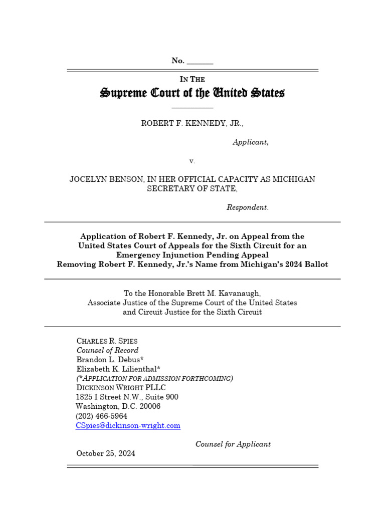 Application For Emergency Injunction Pending Appeal | PDF | Supreme ...