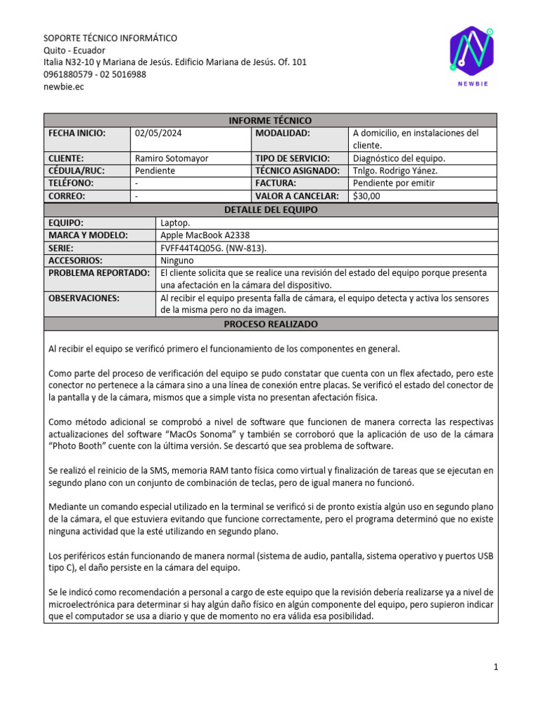 Ejemplo Bitacora Informe | PDF | Software | Periférico