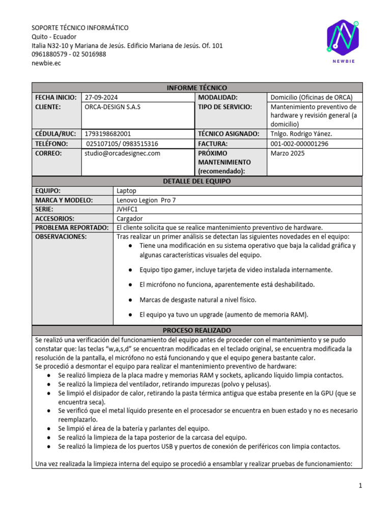 Ejemplo Bitacora Informe 2 | PDF | Hardware de la computadora ...
