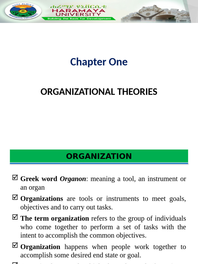 Chapter One: Organizational Theories | PDF | System | Bureaucracy