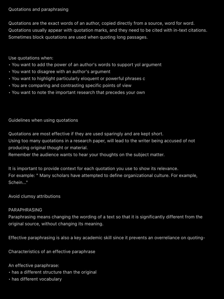 Quotations and Paraphrasing | PDF | Adjective | Verb