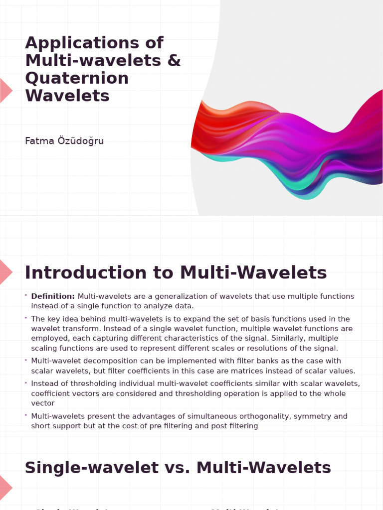 Applications of Multi-Wavelets Quaternion Wavelets | PDF | Wavelet | Data Compression