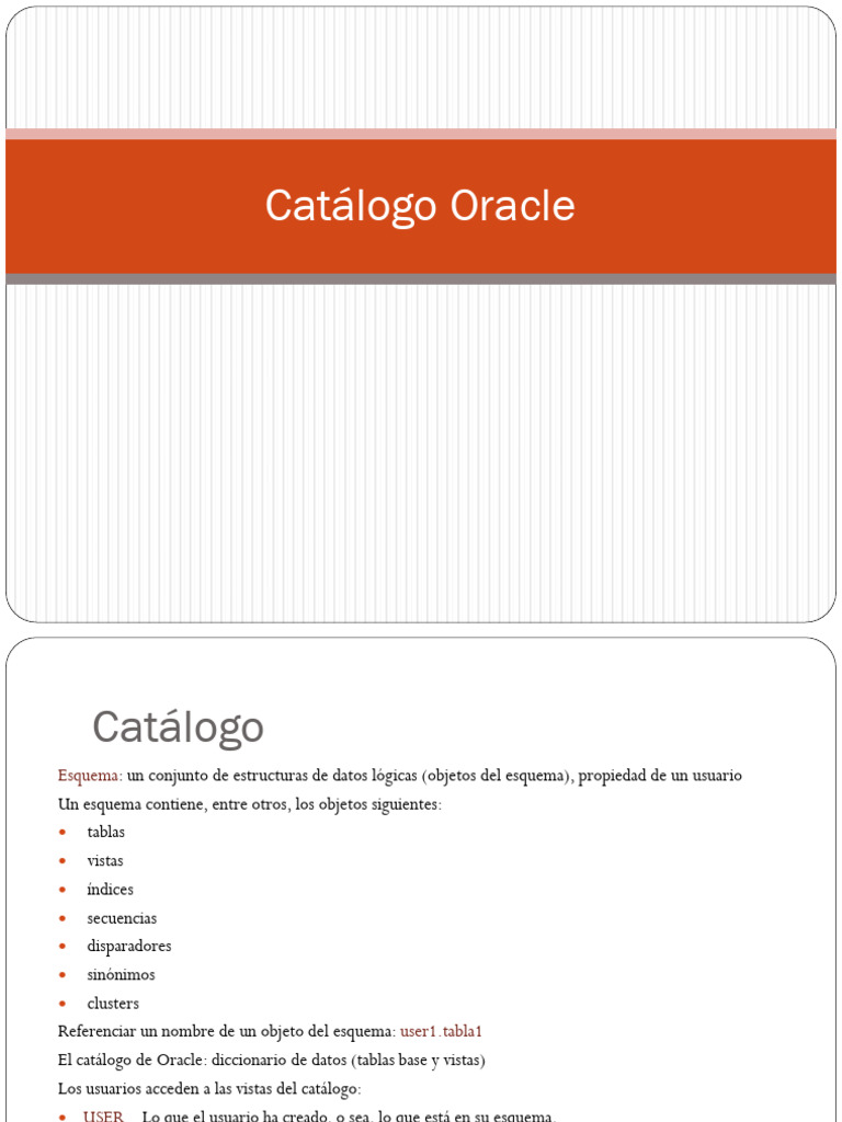 Catalogo Oracle | PDF | Table (Database) | Data Type