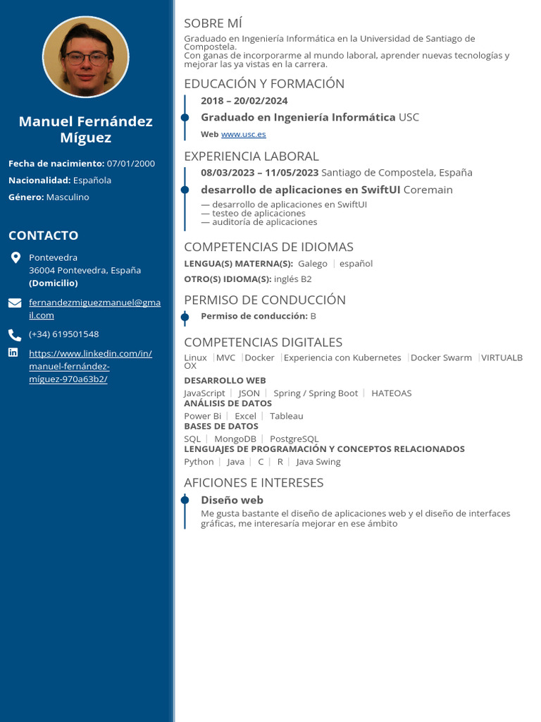 Manu CV | PDF | Informática | Ingeniería de software