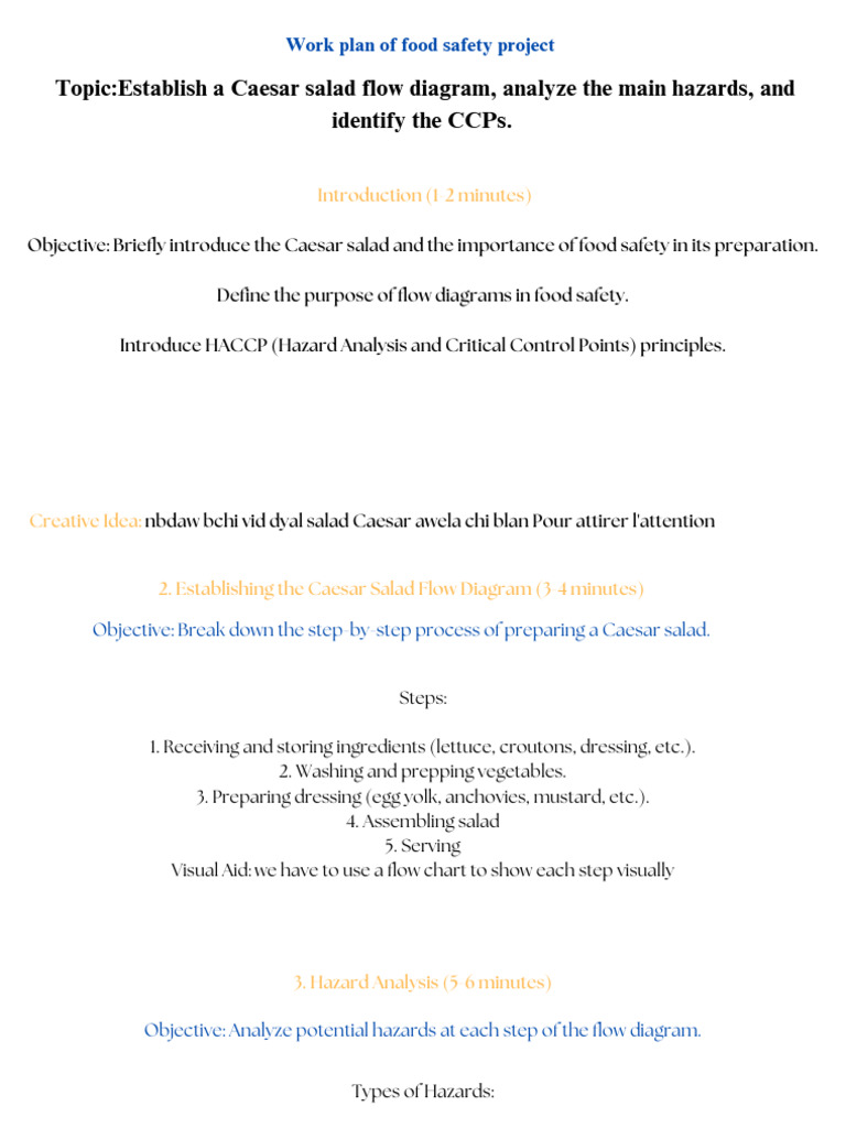 Work Plan of Food Safety Project - 20241013 - 000615 - 0000 | PDF ...