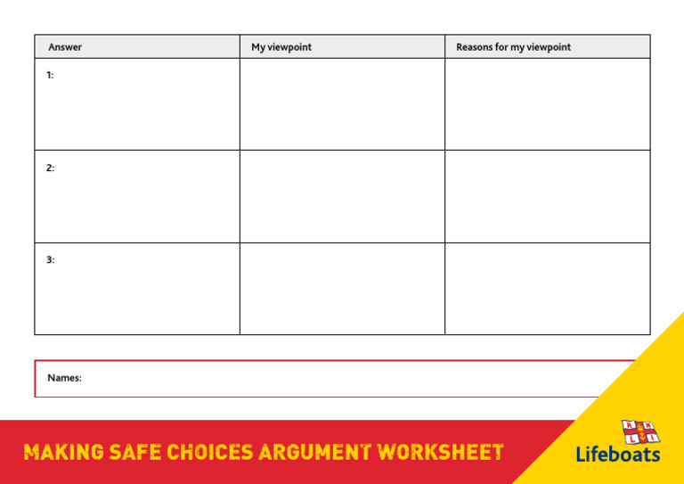 07 Making Safe Choices Worksheet | PDF | Career & Growth