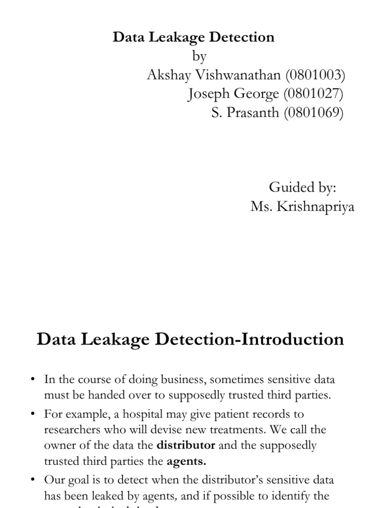 Data Leakage Detection | PDF | Object (Computer Science) | Databases