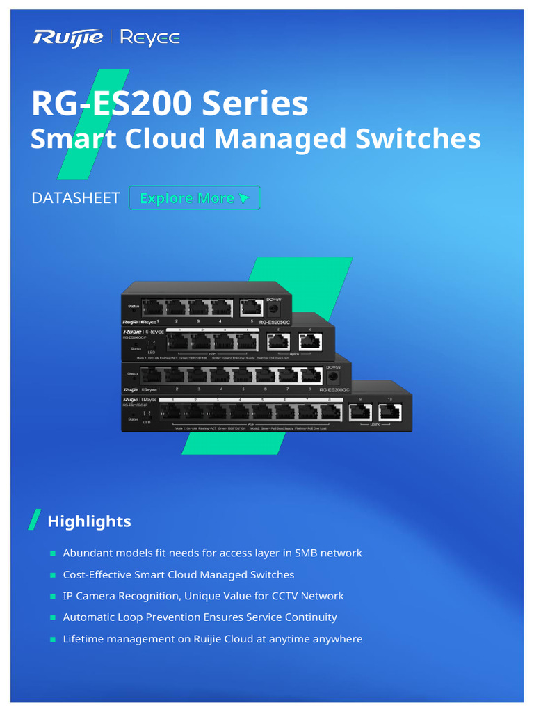 ES200 Series Switch Datasheet 20240618 | PDF | Mains Electricity | Data Transmission