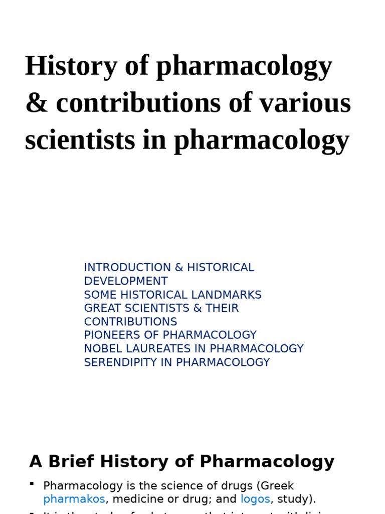 PHARM - History of Pharmacology | PDF | Wellness
