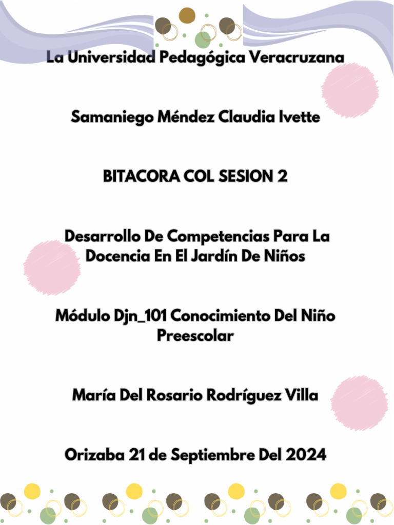 Bitácora col Sesion 2 | PDF