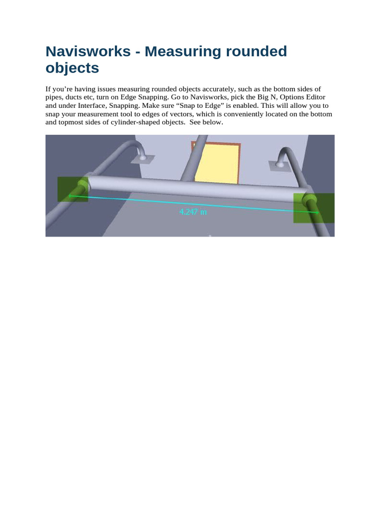 Navisworks - Measuring Rounded Objects | PDF