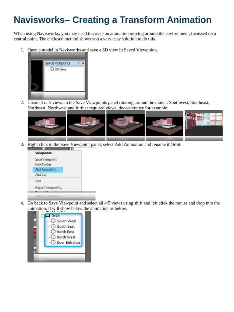 Navisworks - Creating A Transform Animation | PDF | Business | Technology & Engineering