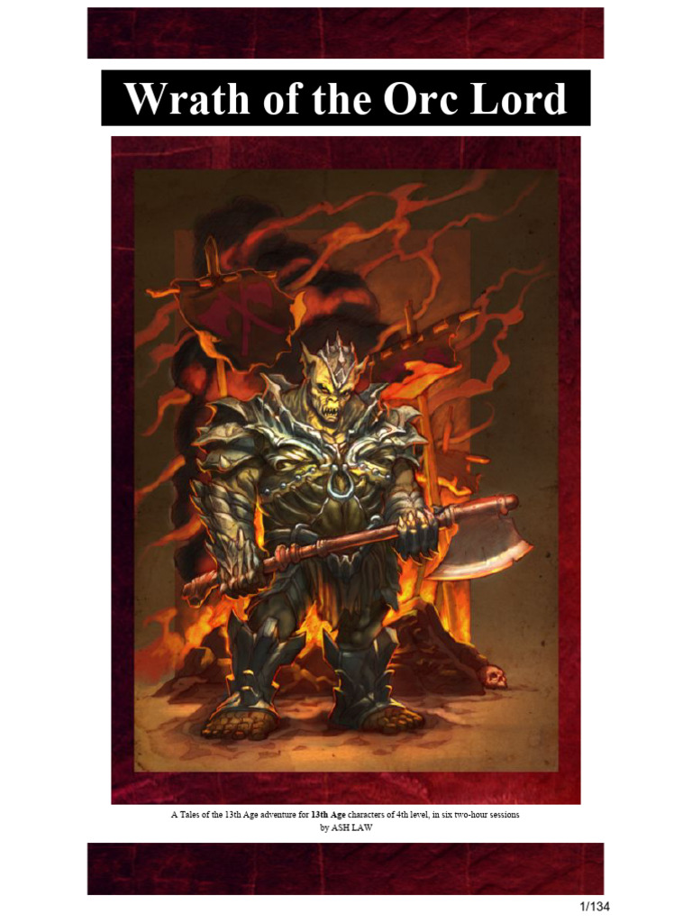 Wrath of The Orc Lord | PDF | Dwarf (Dungeons & Dragons)