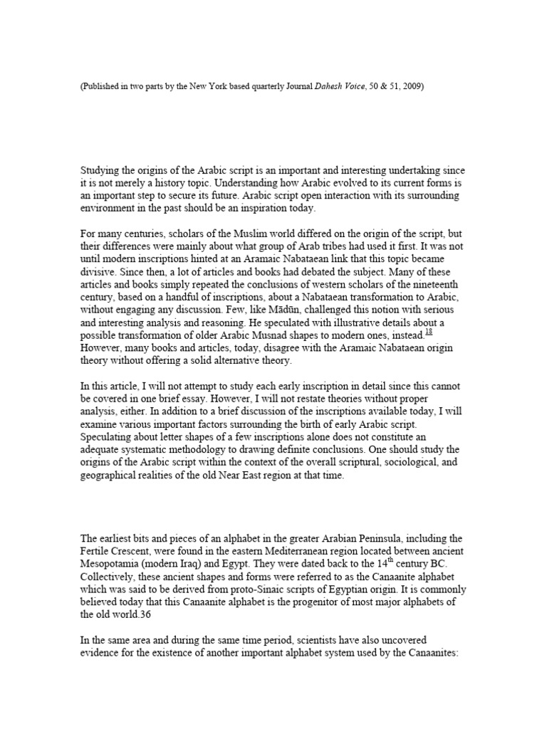 Evolution of Arabic Script Origins | PDF | Arabs | Arabic
