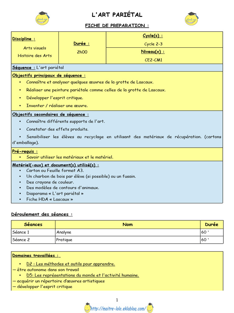 Fiche de Preparation L Art Parietal | PDF | Art