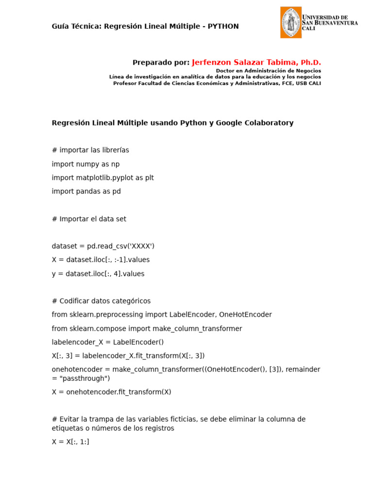 Regresión Lineal Múltiple Pdf Regresión Lineal Matemáticas Aplicadas 1729