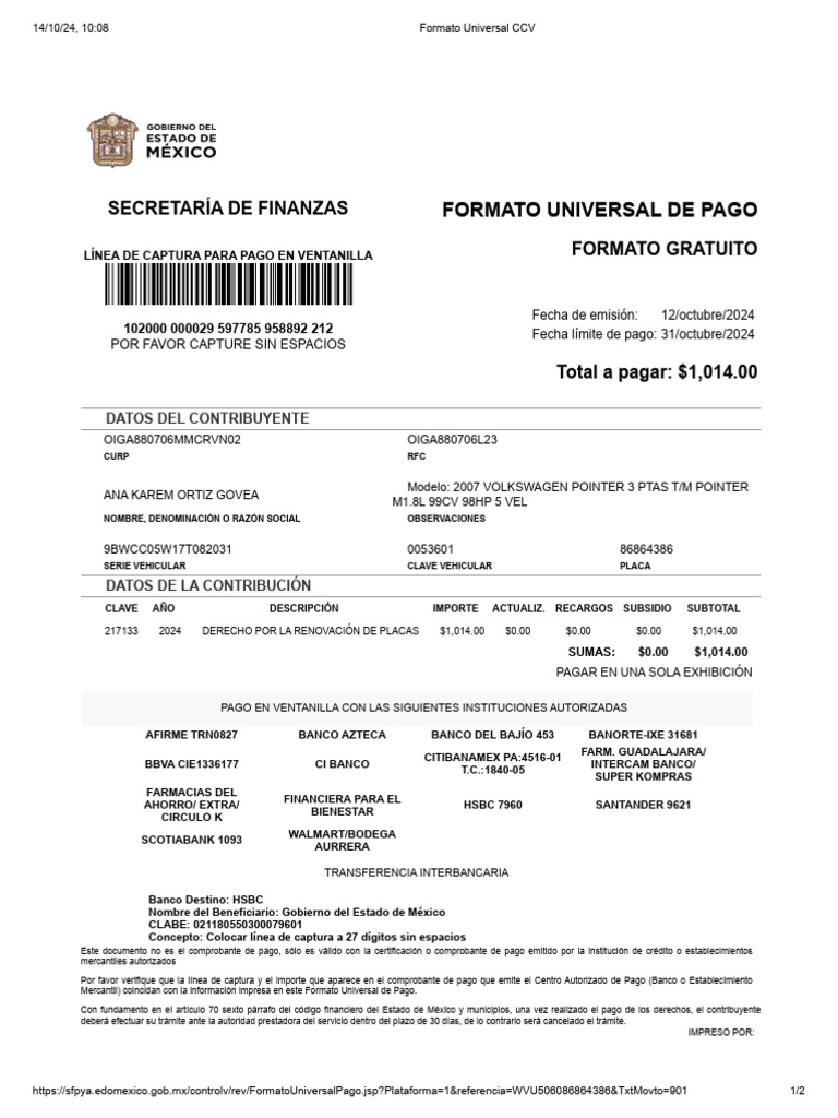 Formato Universal CCV-3 | PDF | Bancos | Dinero