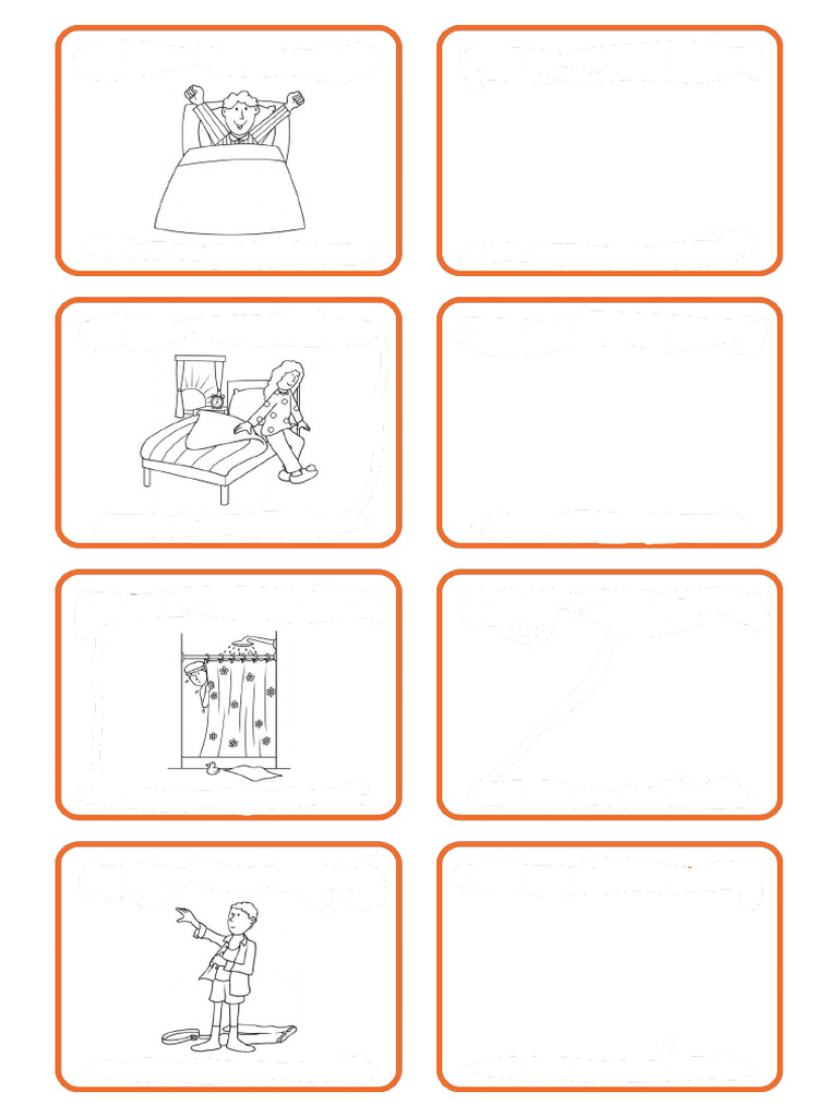 Flashcards Daily Routines Bw | PDF