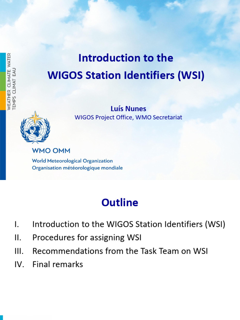 Introduction to WIGOS Station Identifiers | PDF | Identifier | Computing