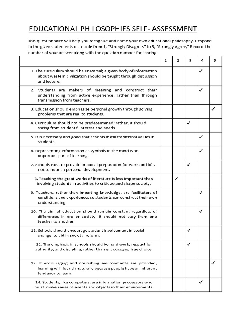 EDUCATIONAL-PHILOSOPHIES-SELF (1) | PDF | Learning | Philosophy Of ...
