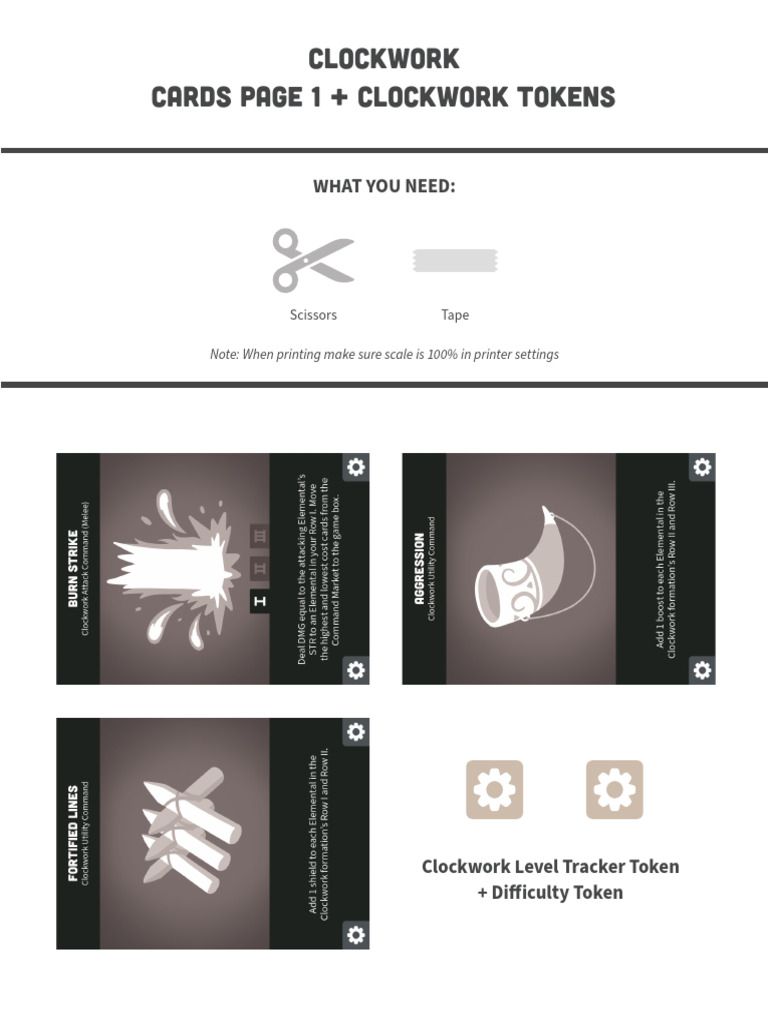 Clockwork Printable Components | PDF