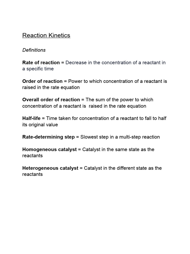 OC Reaction Kinetics | PDF | Science & Mathematics